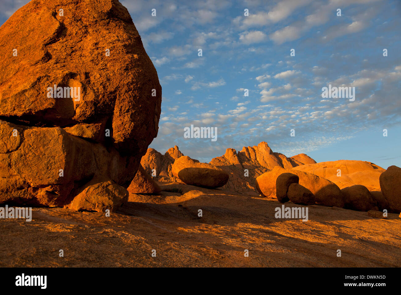 landscape with rocks around the granite mountain Spitzkoppe, Namibia ...
