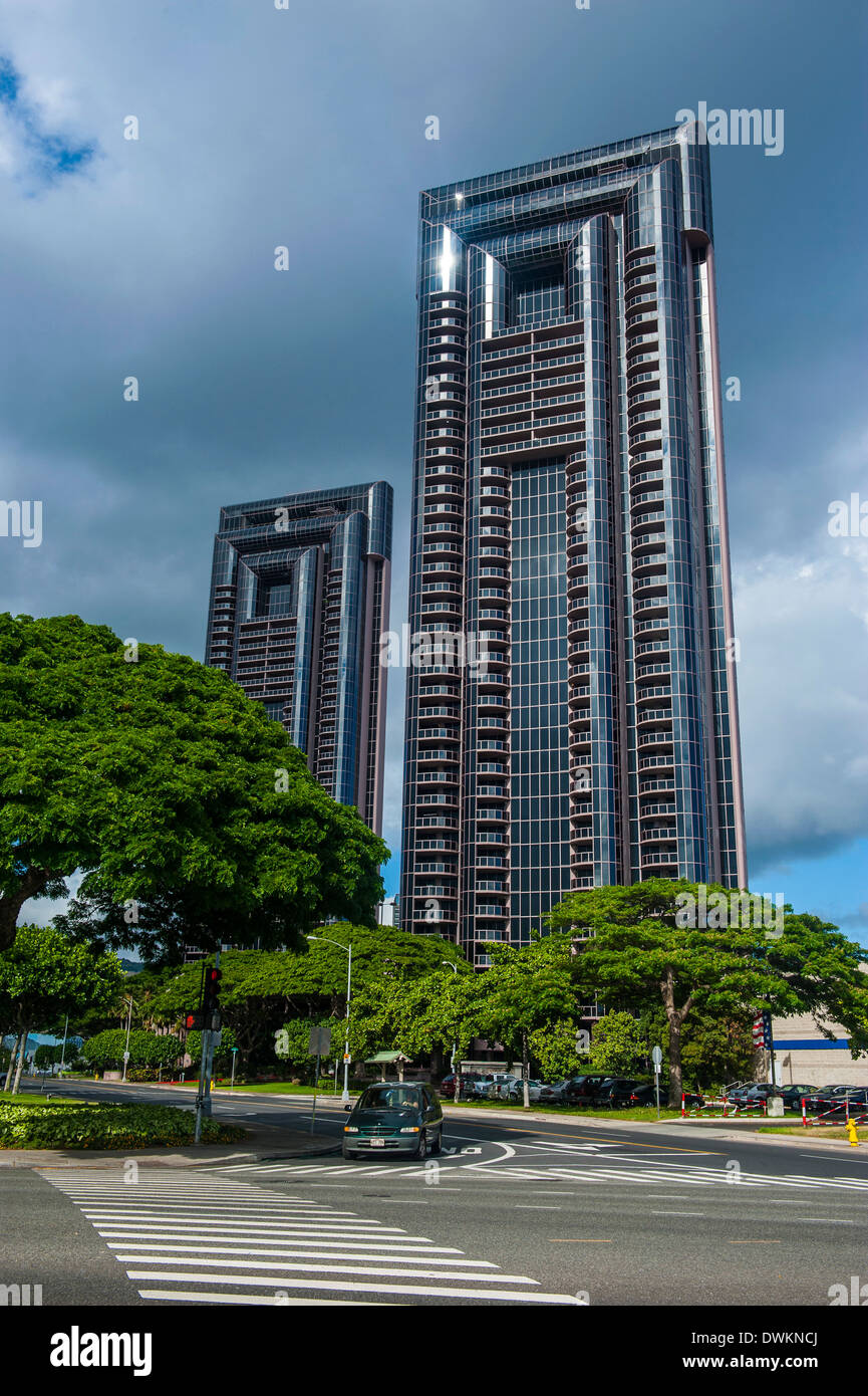 High rise building in downtown Honolulu, Oahu, Hawaii, United States of ...