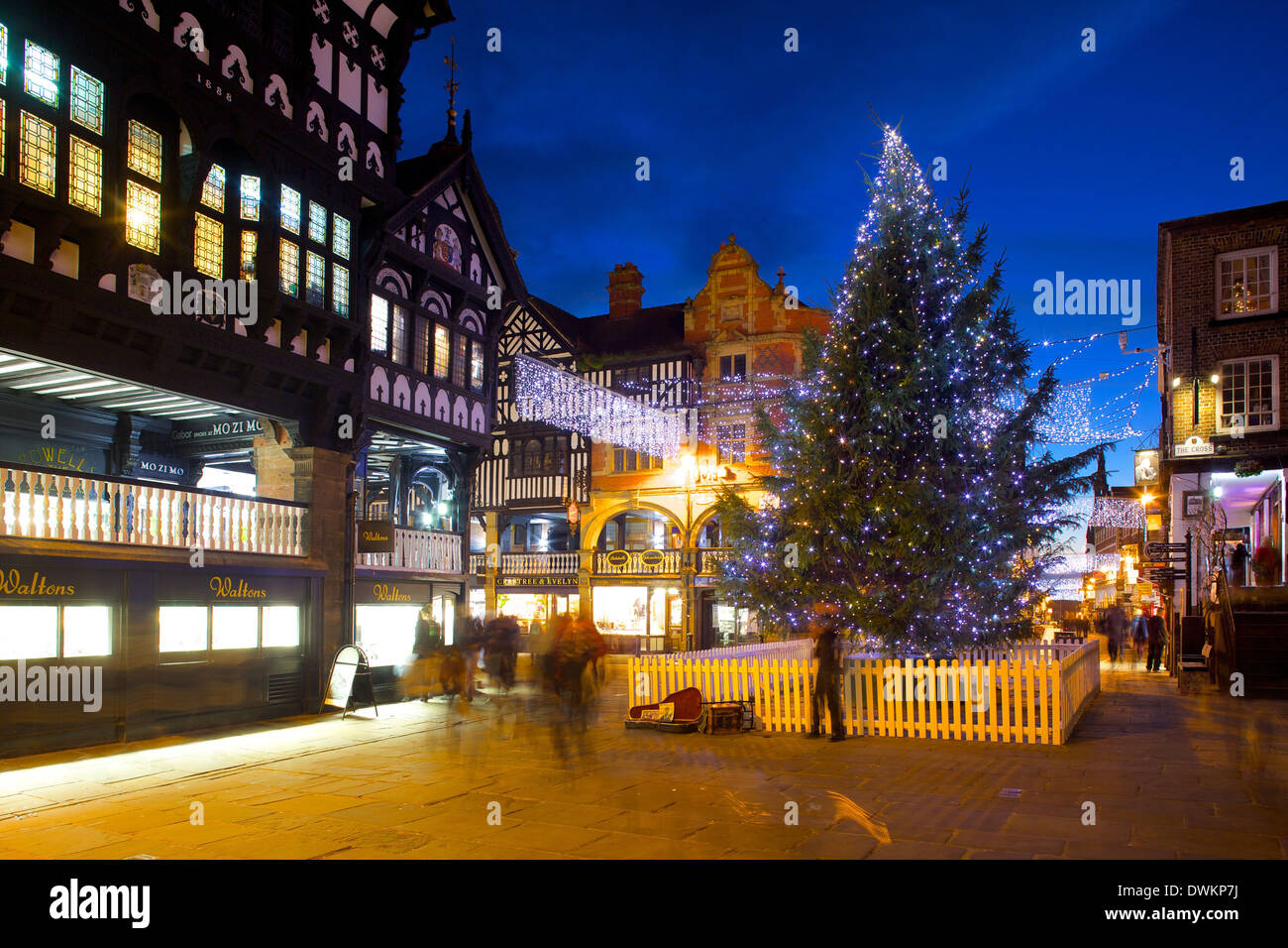 East Gate Street at Christmas, Chester, Cheshire, England, United ...