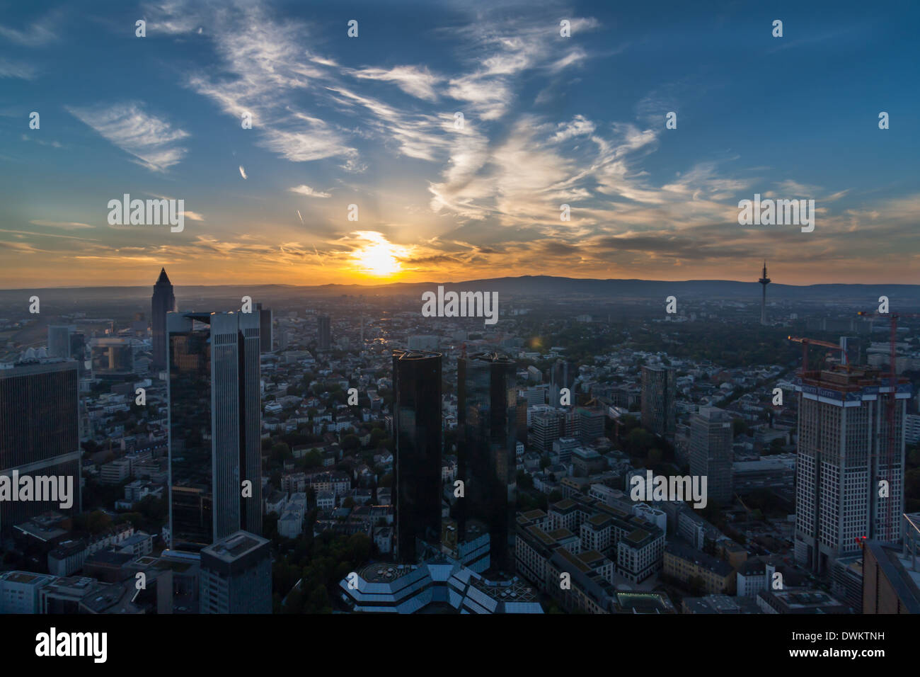 Frankfurt Main Skyline at Sunset Stock Photo - Alamy