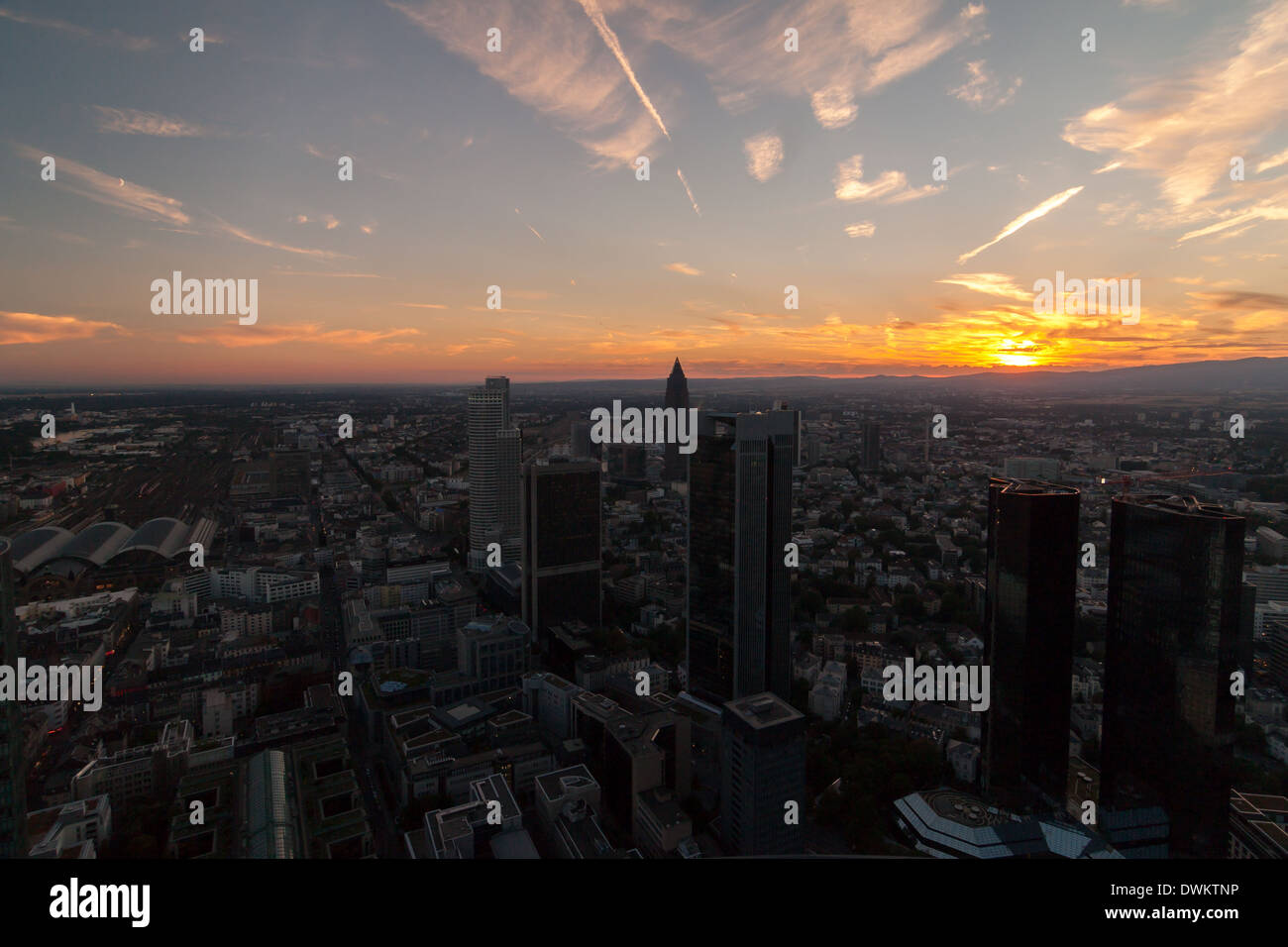 Frankfurt Main Skyline at Sunset Stock Photo - Alamy