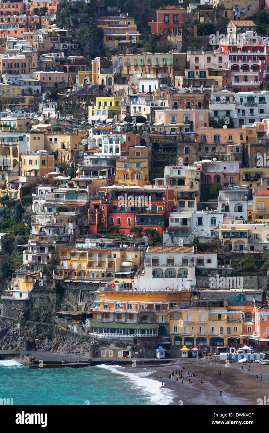 The colourful town of Positano on cliffs on the Amalfi Coast (Costiera ...