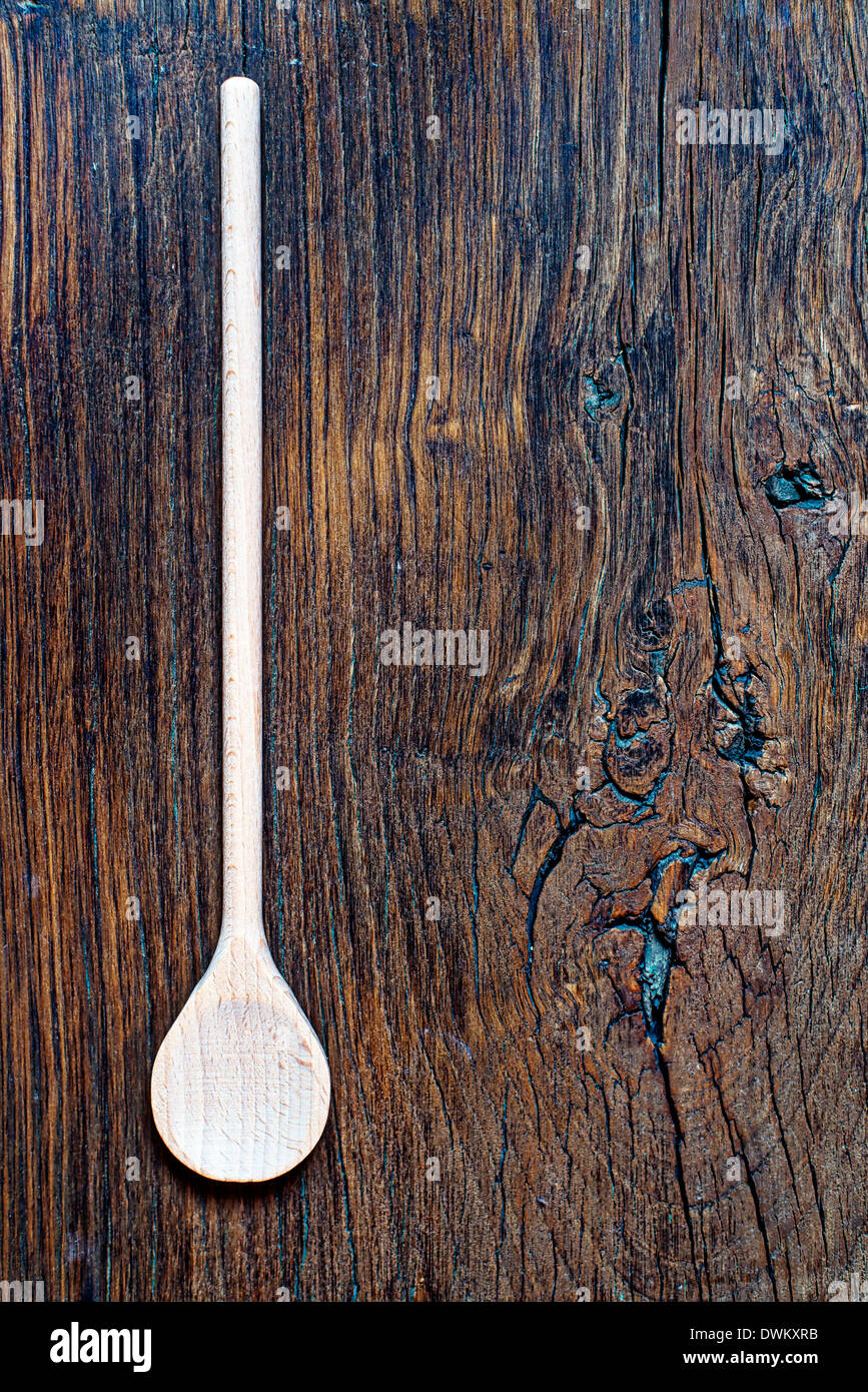 Wood spoon on wood background, wood spoon, old wood background with ...