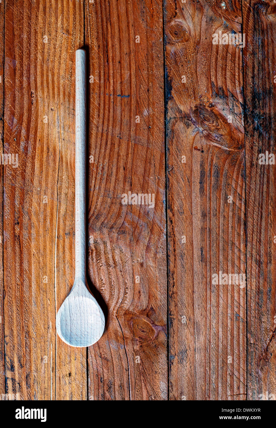 Wood spoon on wood background, wood spoon, old wood background with ...