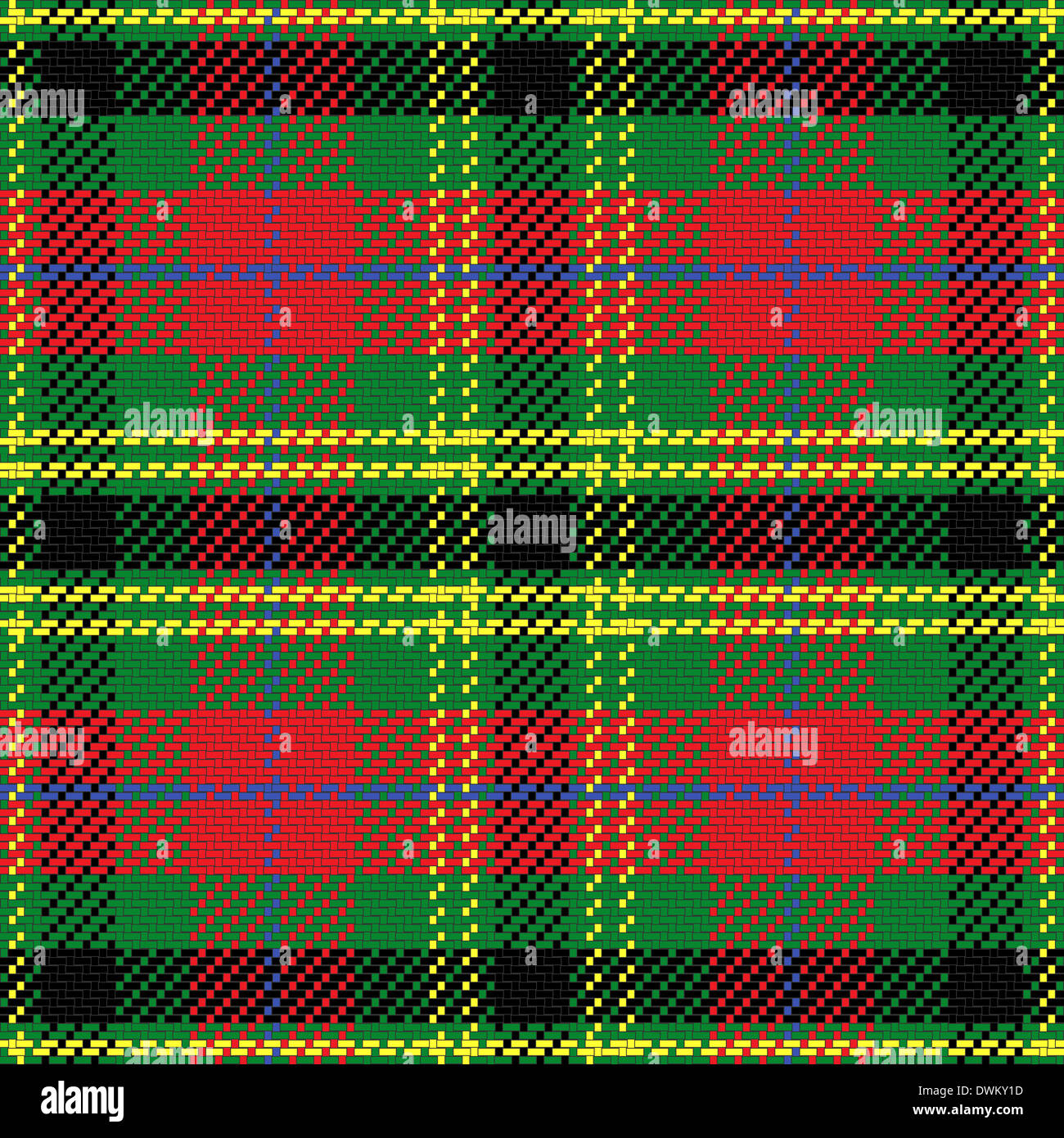 vector seamless pattern Scottish tartan, black, green, yellow, red ...