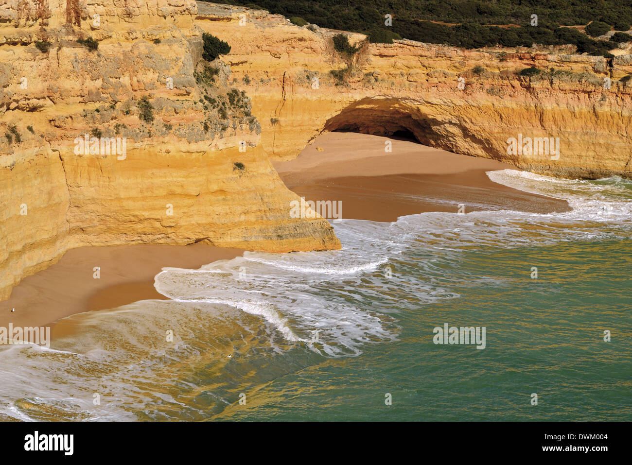 Portugal, Algarve, Benagil, beach, coast, limestone cliffs, bay, sand ...