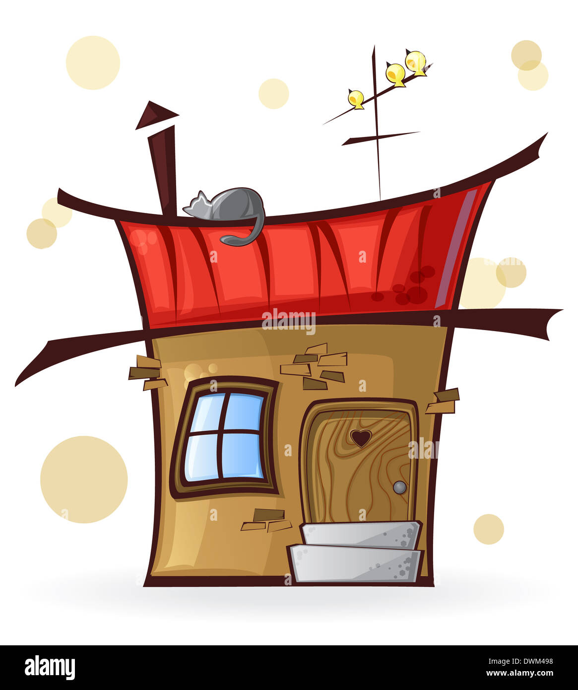 cartoon home with the windows and the door isolated on white background ...