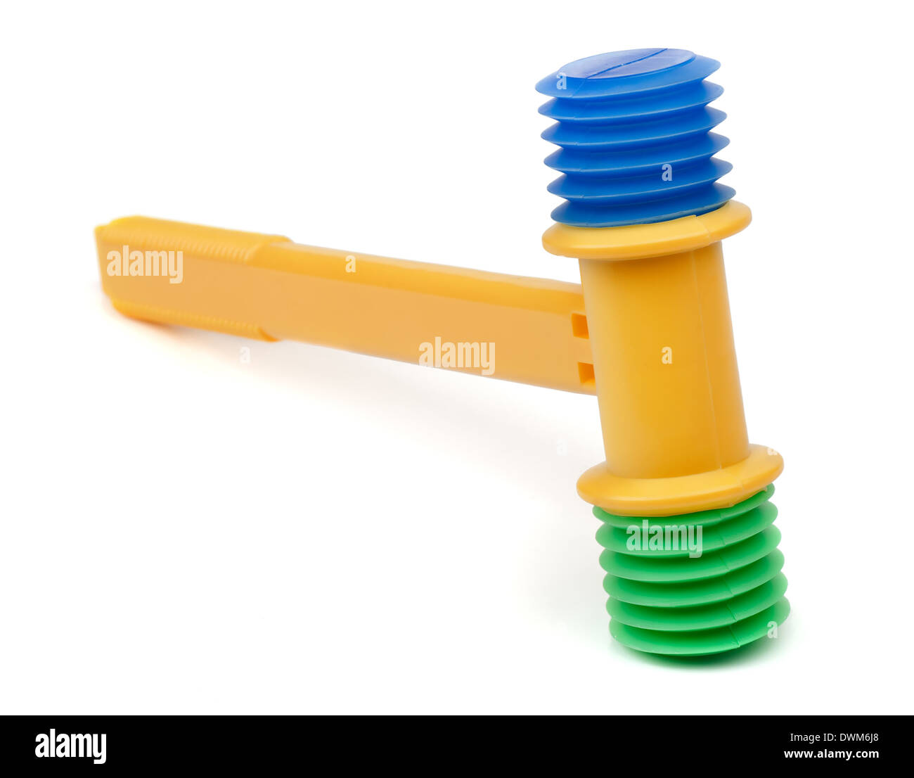 Plastic toy gavel isolated on white Stock Photo - Alamy