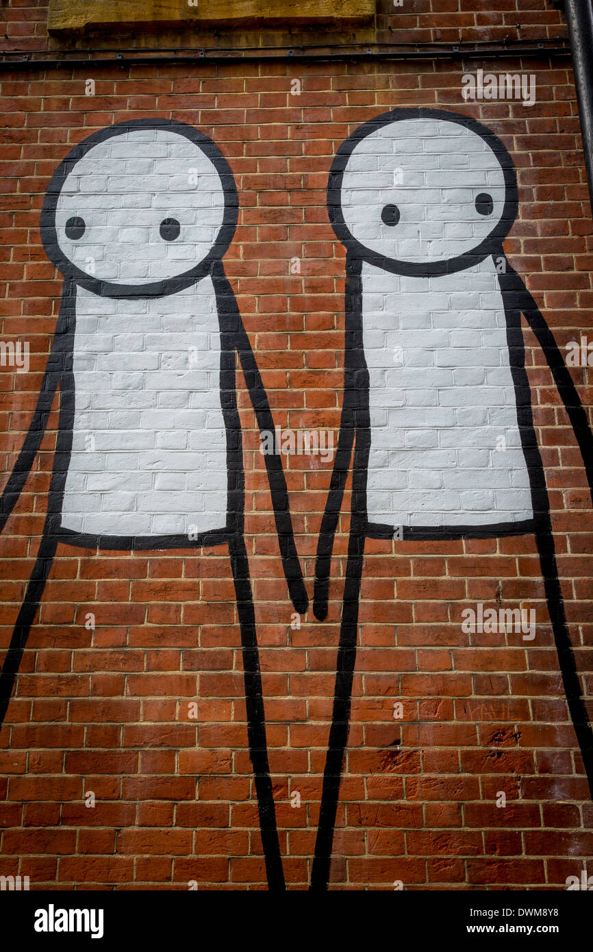 Chichester art project, Sussex, UK. Graffiti artwork by Stik Stock ...