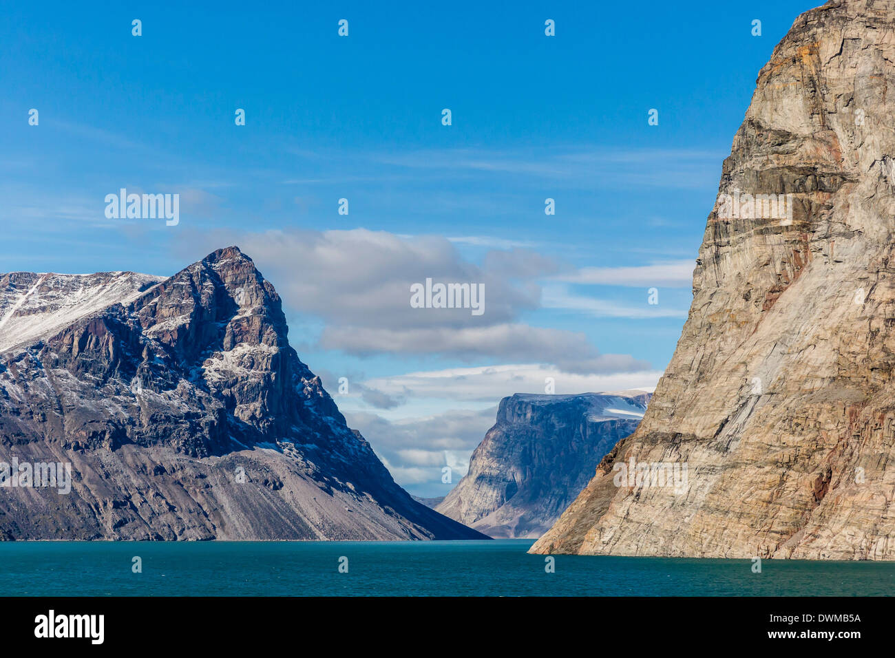 Snow-capped peaks and glaciers in Icy Arm, Baffin Island, Nunavut ...