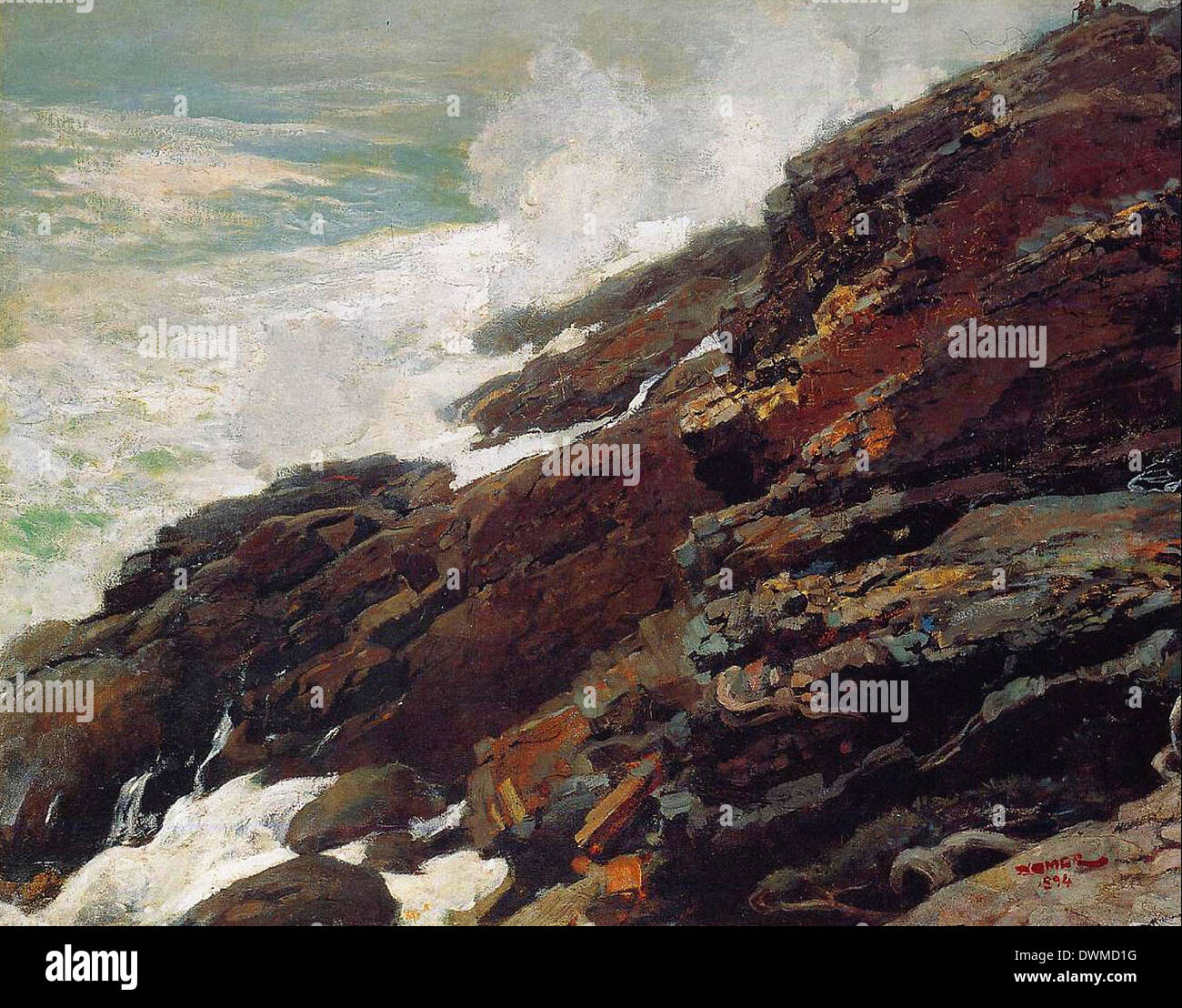 Winslow Homer - High Cliff, Coast of Maine Stock Photo - Alamy