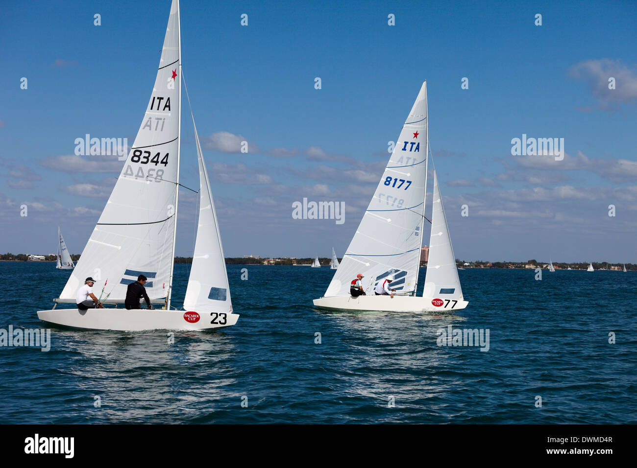 International Star Class racing yachts during the Bacardi Cup 2009 ...