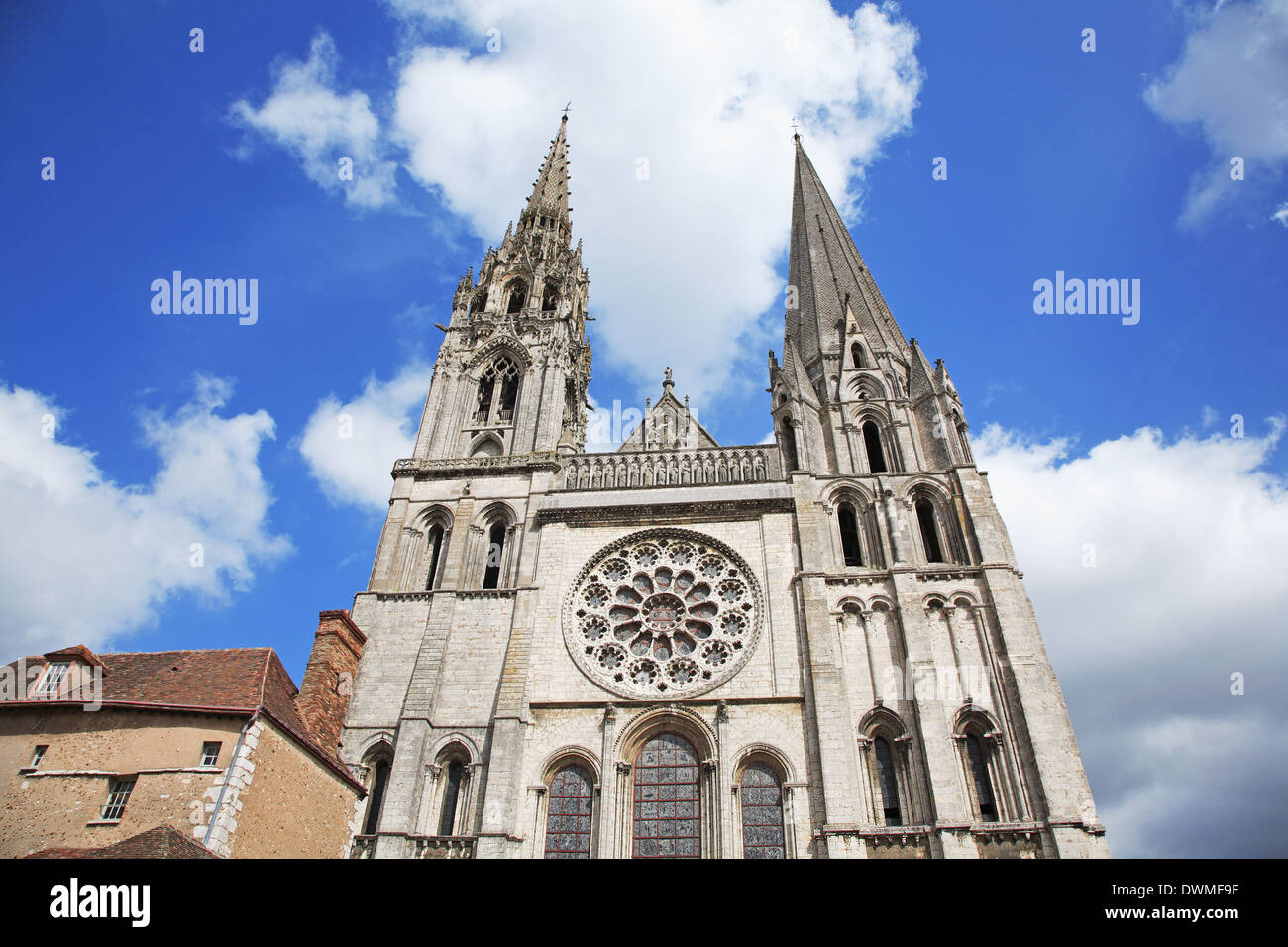 France, Centre, Eure-et-Loire, Chartres, Cathedral of Notre Dame Stock ...