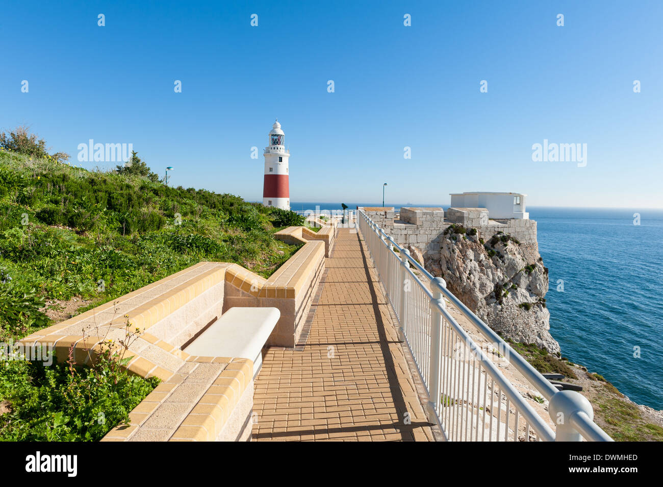 Park and Lighthouse in Gibraltar Stock Photo - Alamy