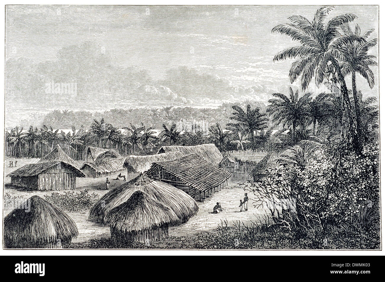 Ujiji, looking north from the market place. Viewed from the roof of our ...