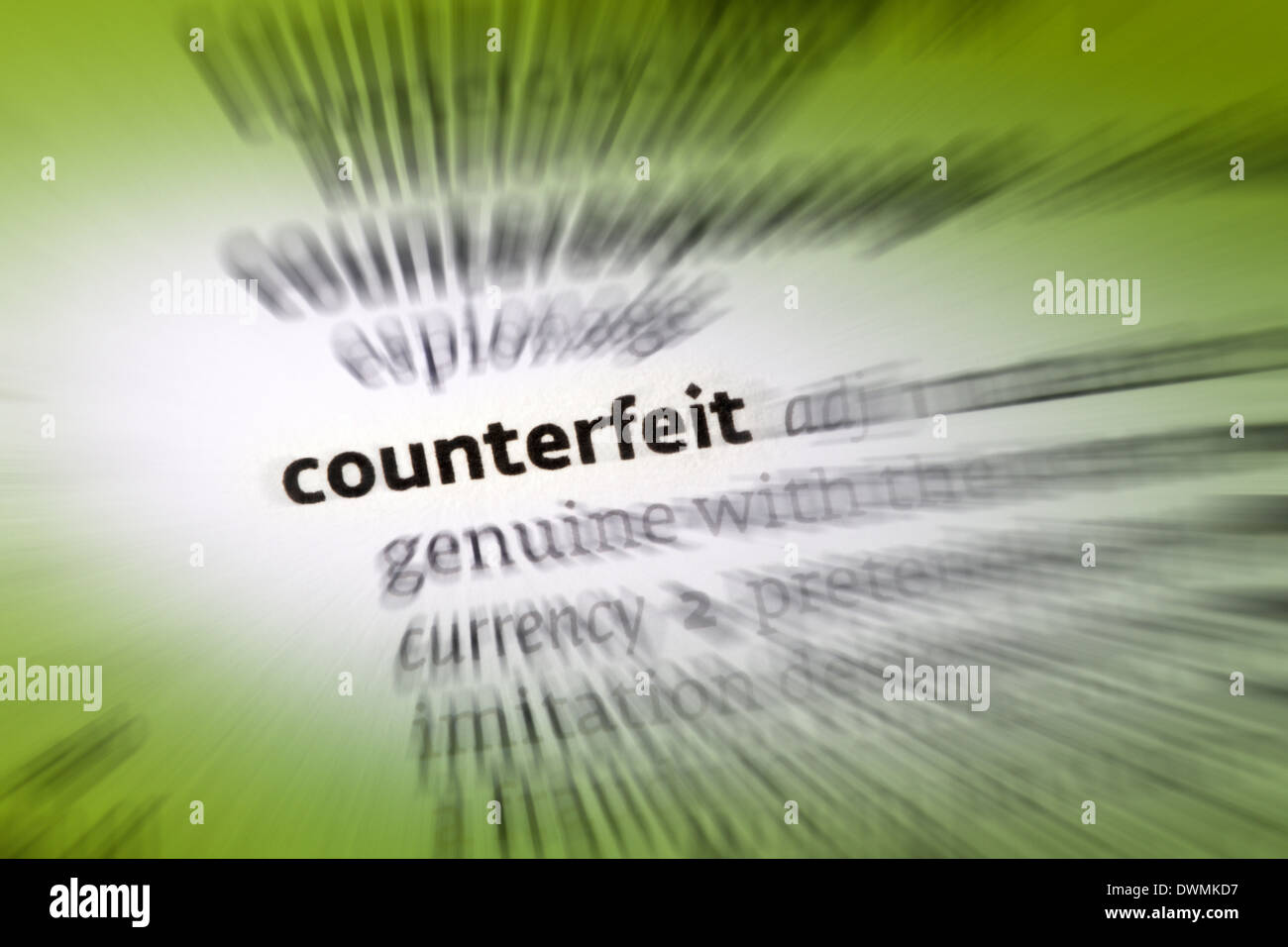 Counterfeit - an object made in exact imitation of something valuable ...