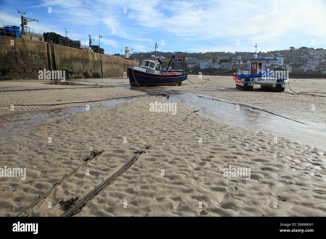 St Ives spring harbour view, West Cornwall, England, UK Stock Photo - Alamy