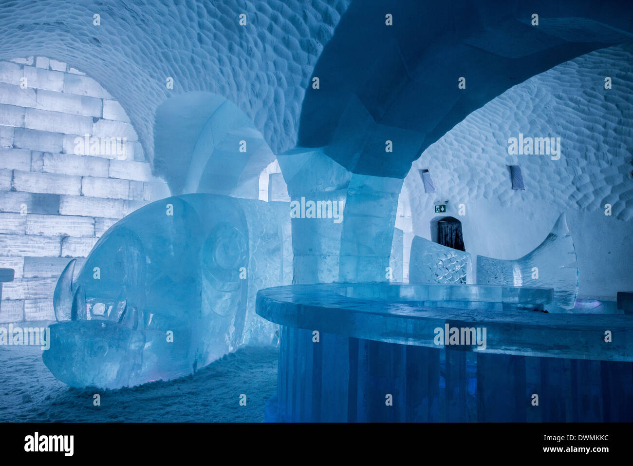 Ice hotel bar Stock Photo - Alamy