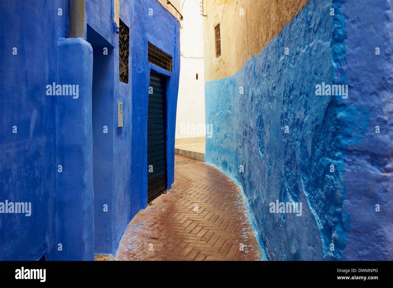 Narrow street in the Medina (Old City), Tangier (Tanger), Morocco ...