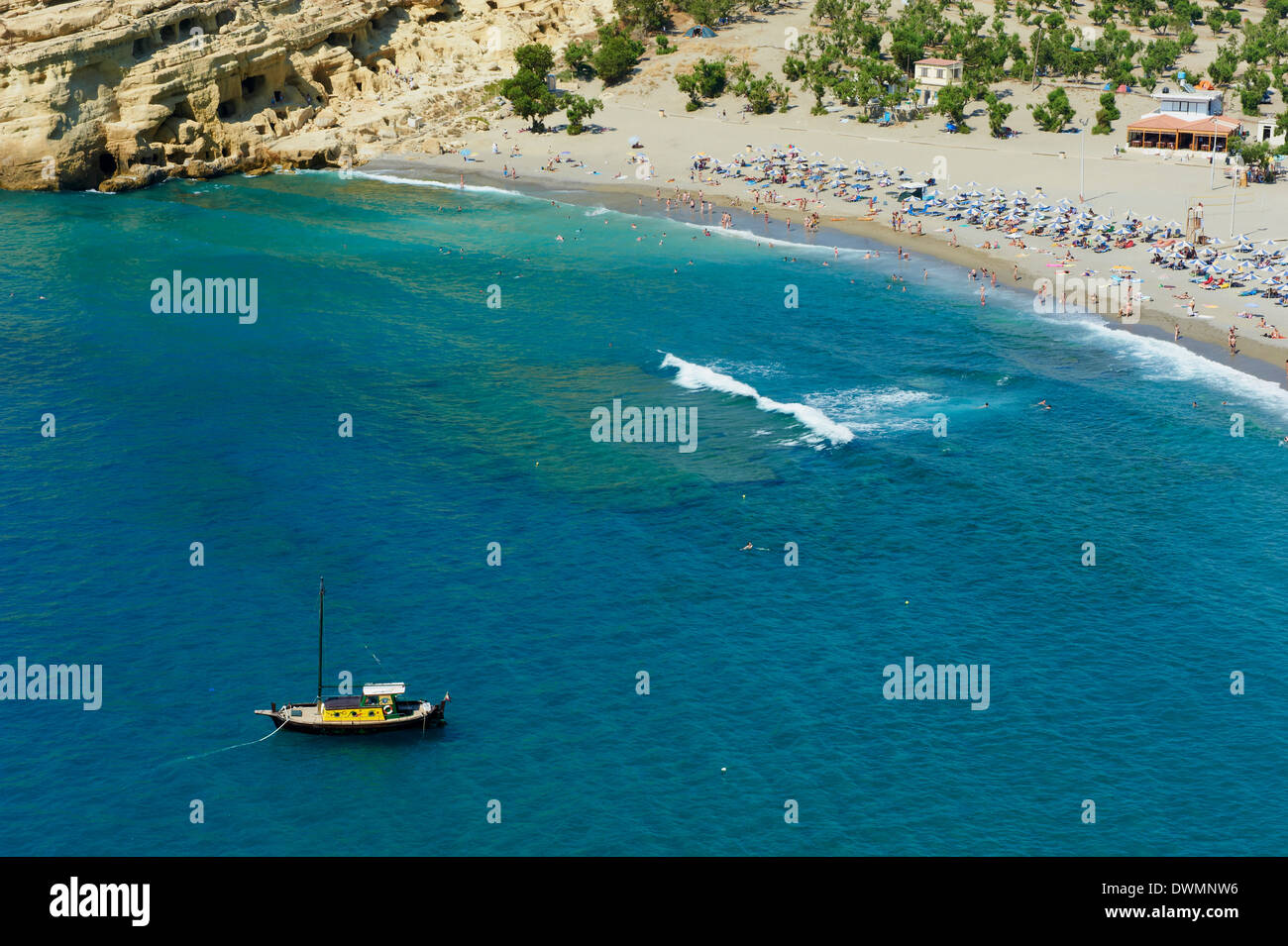Matala beach, Crete, Greek Islands, Greece, Europe Stock Photo - Alamy