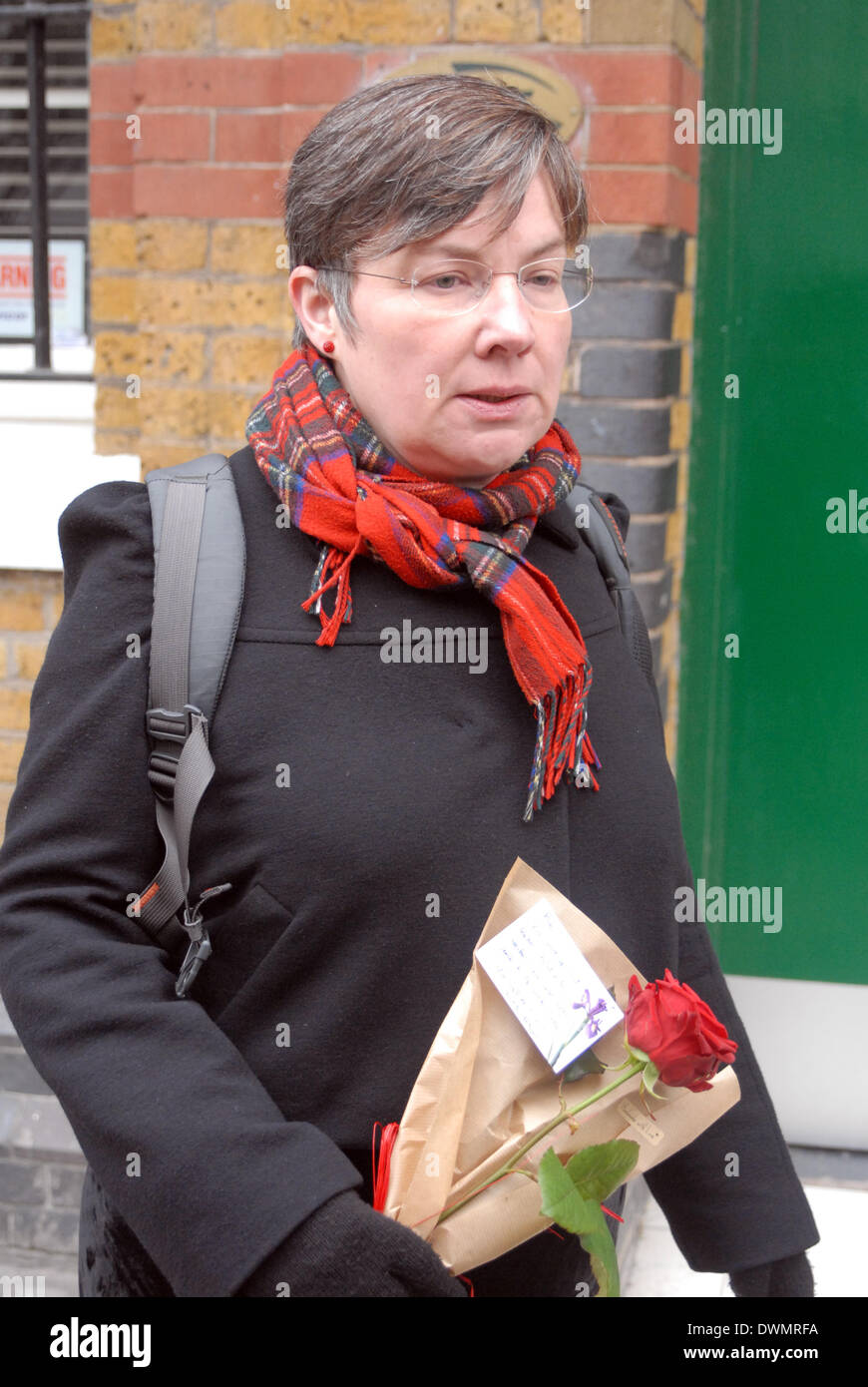 London, UK . 11th Mar, 2014. Ex train driver and RMT member Sarah ...