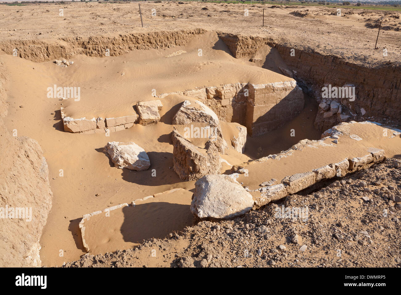 The almost buried temple of Amun-Nakht at Ain Birbiya, Dakhla Oasis ...