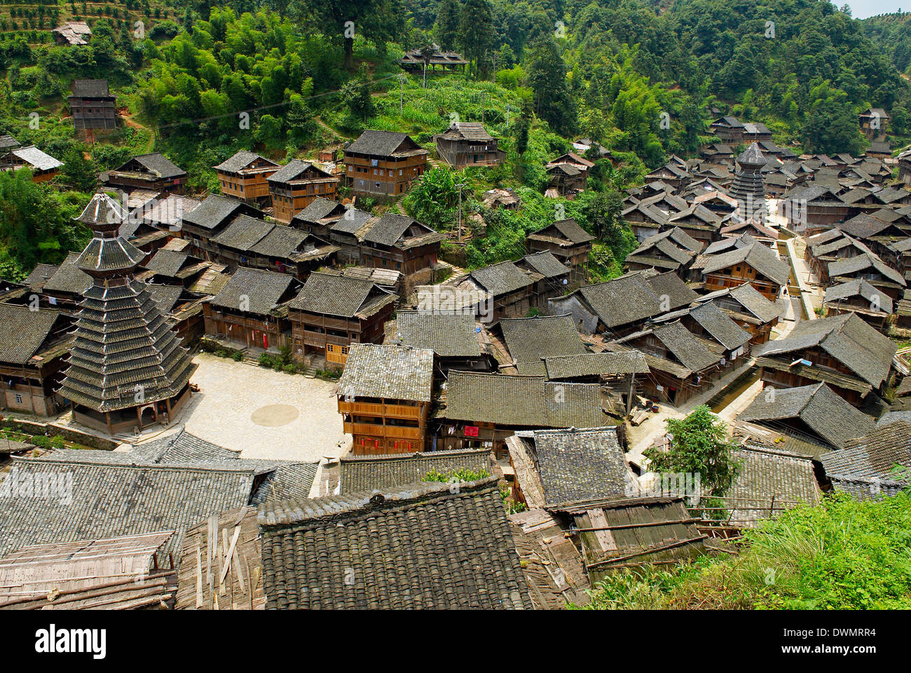 Drum Tower at Rongjiang, Guizhou Province, China, Asia Stock Photo - Alamy