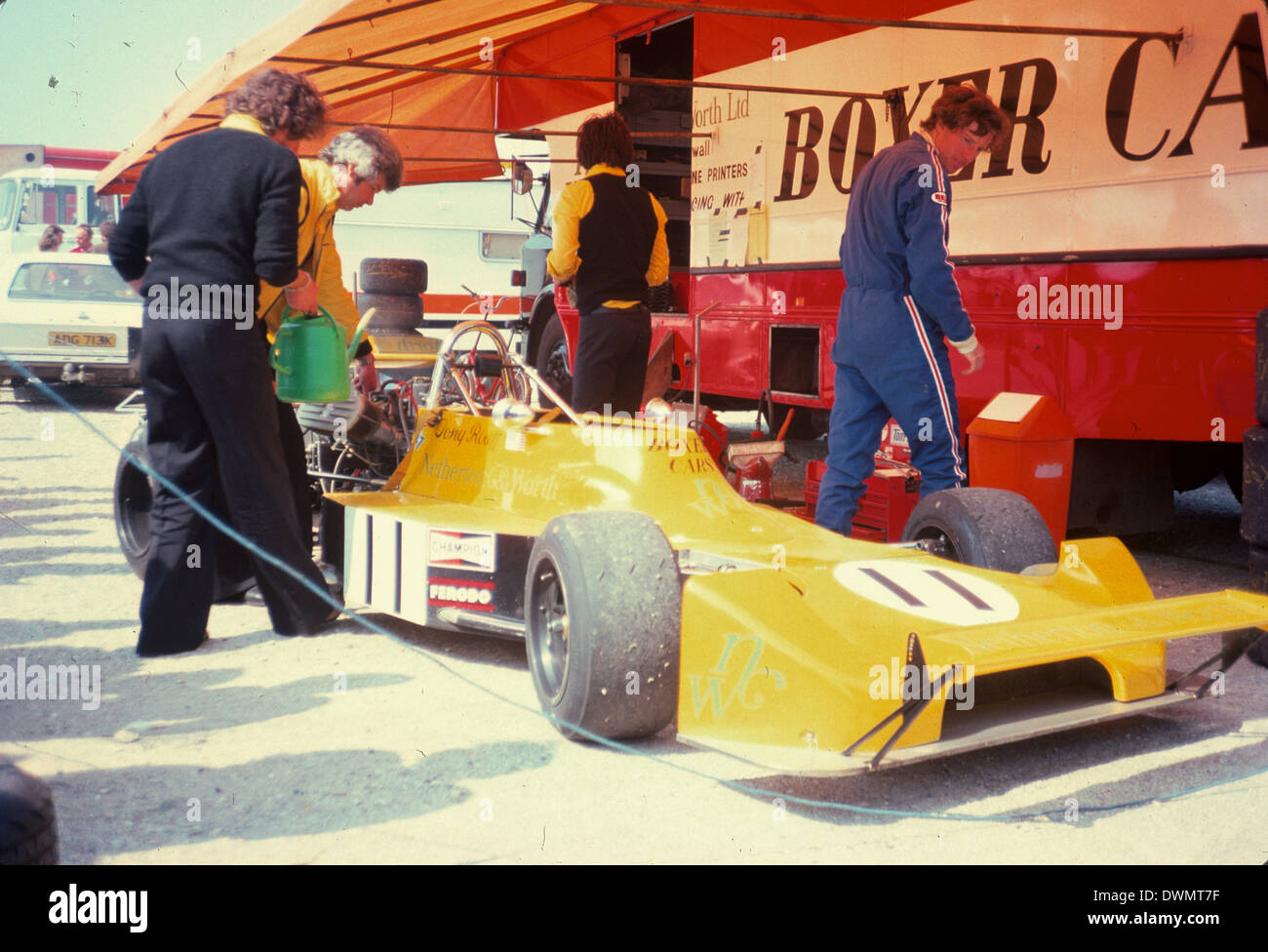 Boxer F2 at Thruxton 1976, driver Tony Rouff (USA Stock Photo - Alamy