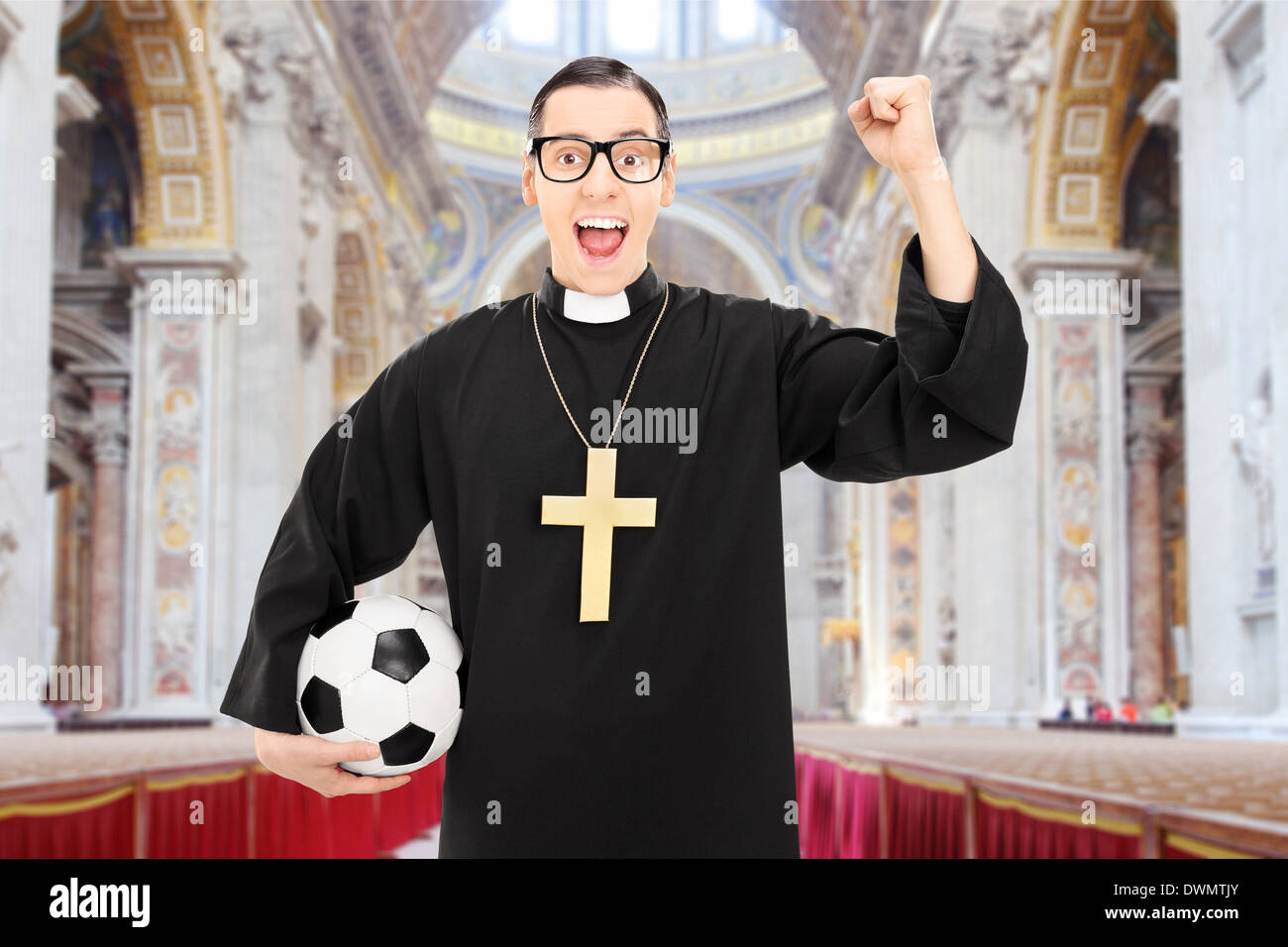 Vatican priest soccer hi-res stock photography and images - Alamy
