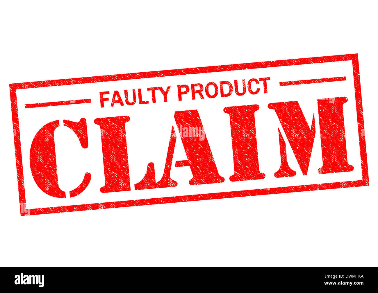 FAULTY PRODUCT CLAIM red Rubber Stamp over a white background Stock ...