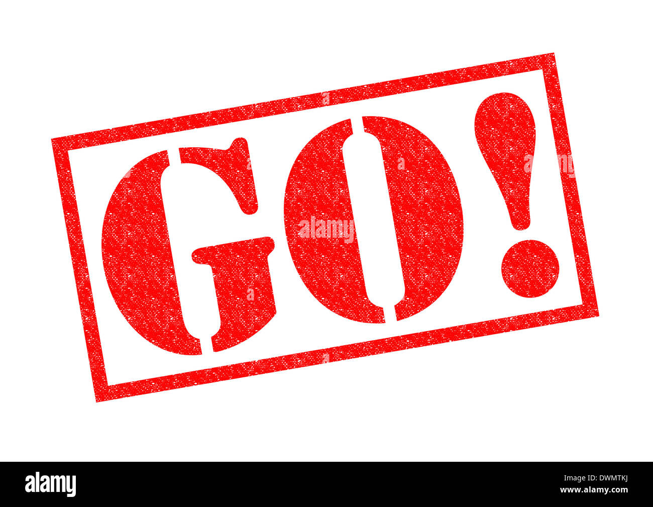 GO! Rubber Stamp over a white background Stock Photo - Alamy