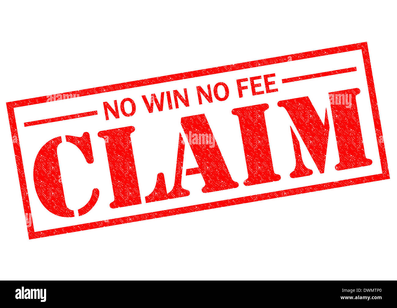 NO WIN NO FEE CLAIM red Rubber Stamp over a white background Stock Photo - Alamy