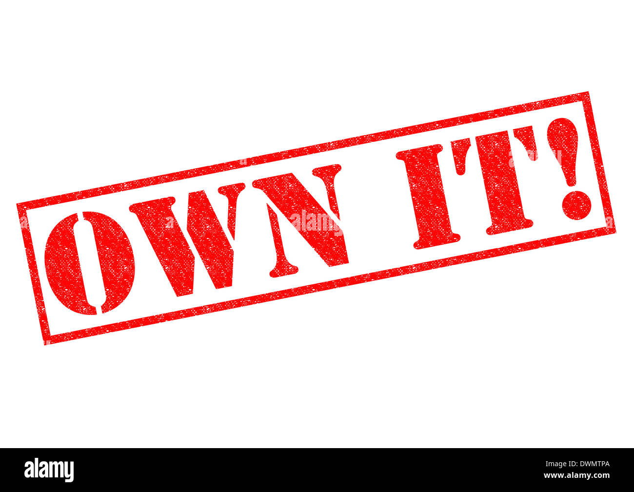 OWN IT! red Rubber Stamp over a white background Stock Photo - Alamy