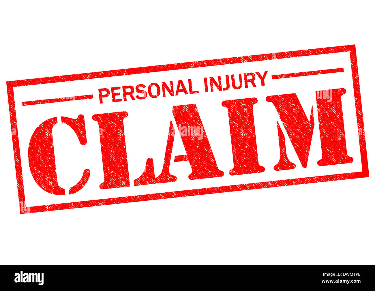 PERSONAL INJURY CLAIM red Rubber Stamp over a white background Stock ...