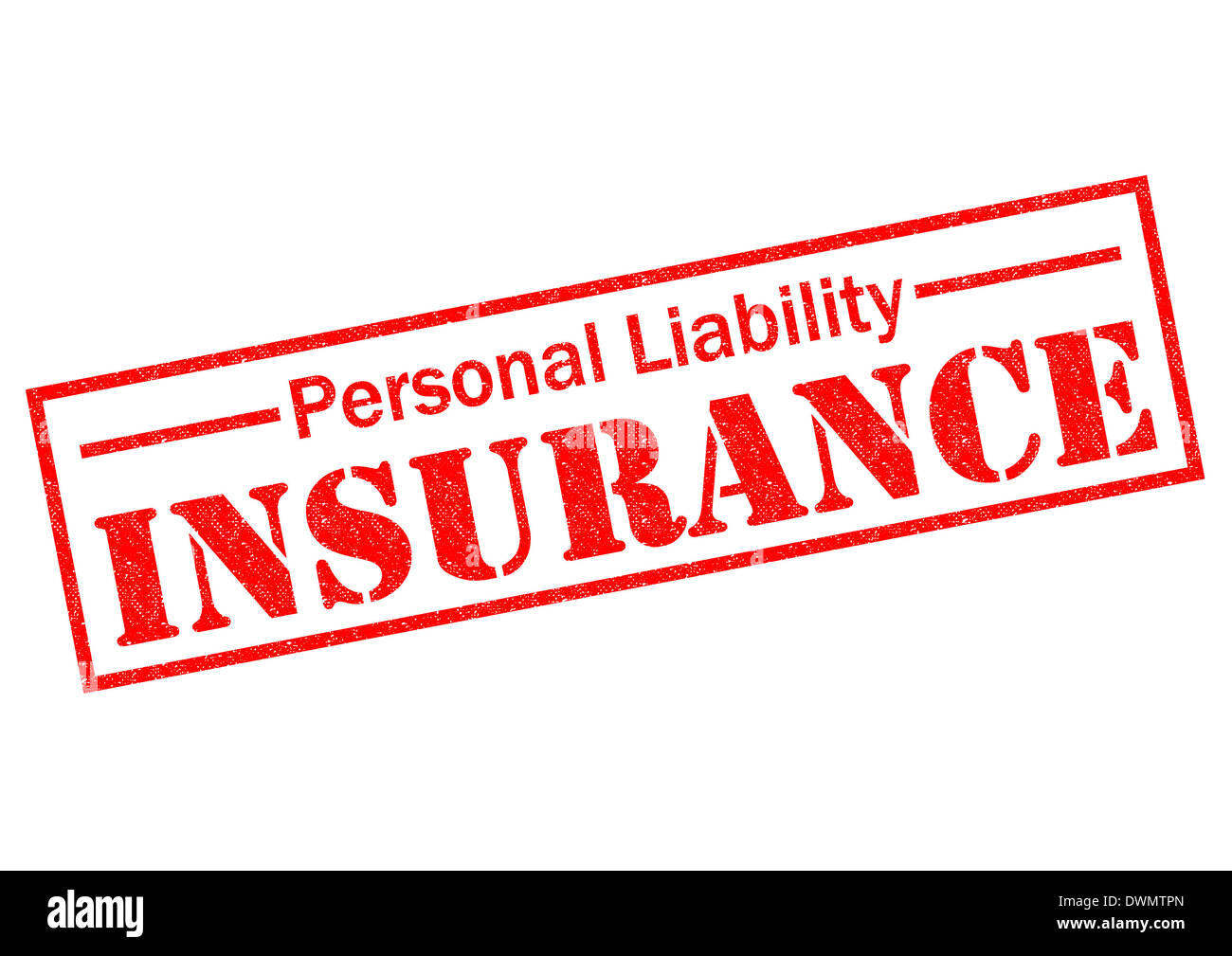 PERSONAL LIABILITY INSURANCE red Rubber Stamp over a white background ...