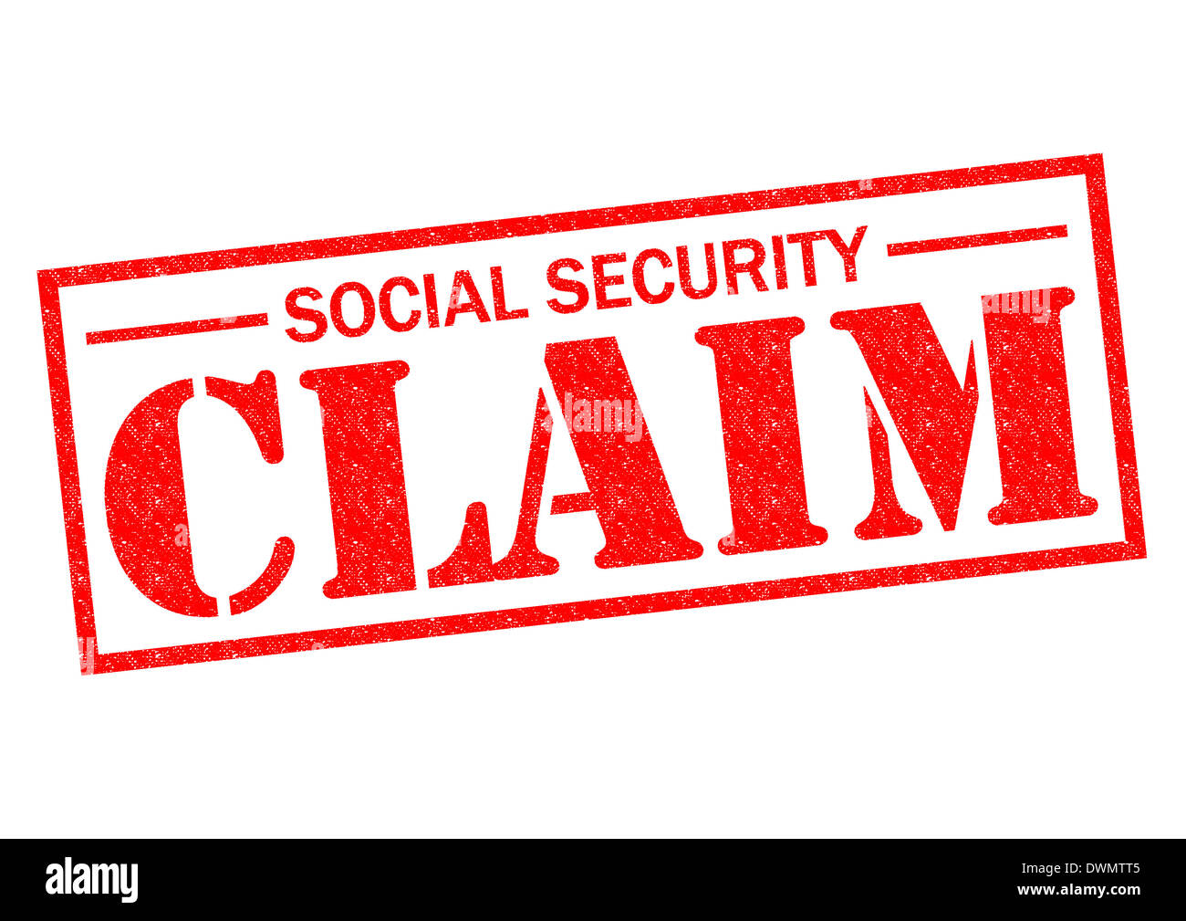 SOCIAL SECURITY CLAIM red Rubber Stamp over a white background Stock ...