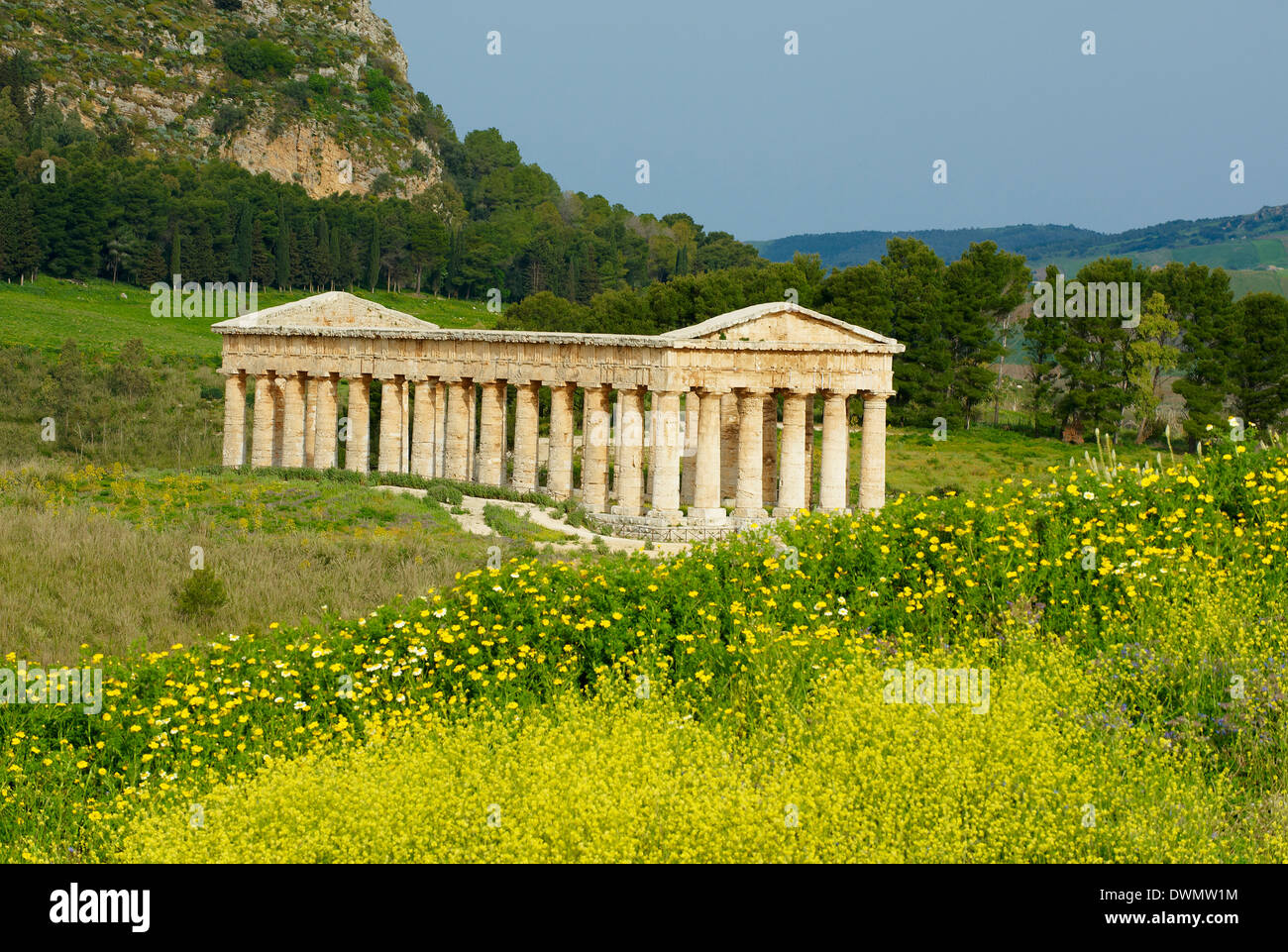 Greek temple, Segesta, Trapani District, Sicily, Italy, Europe Stock ...
