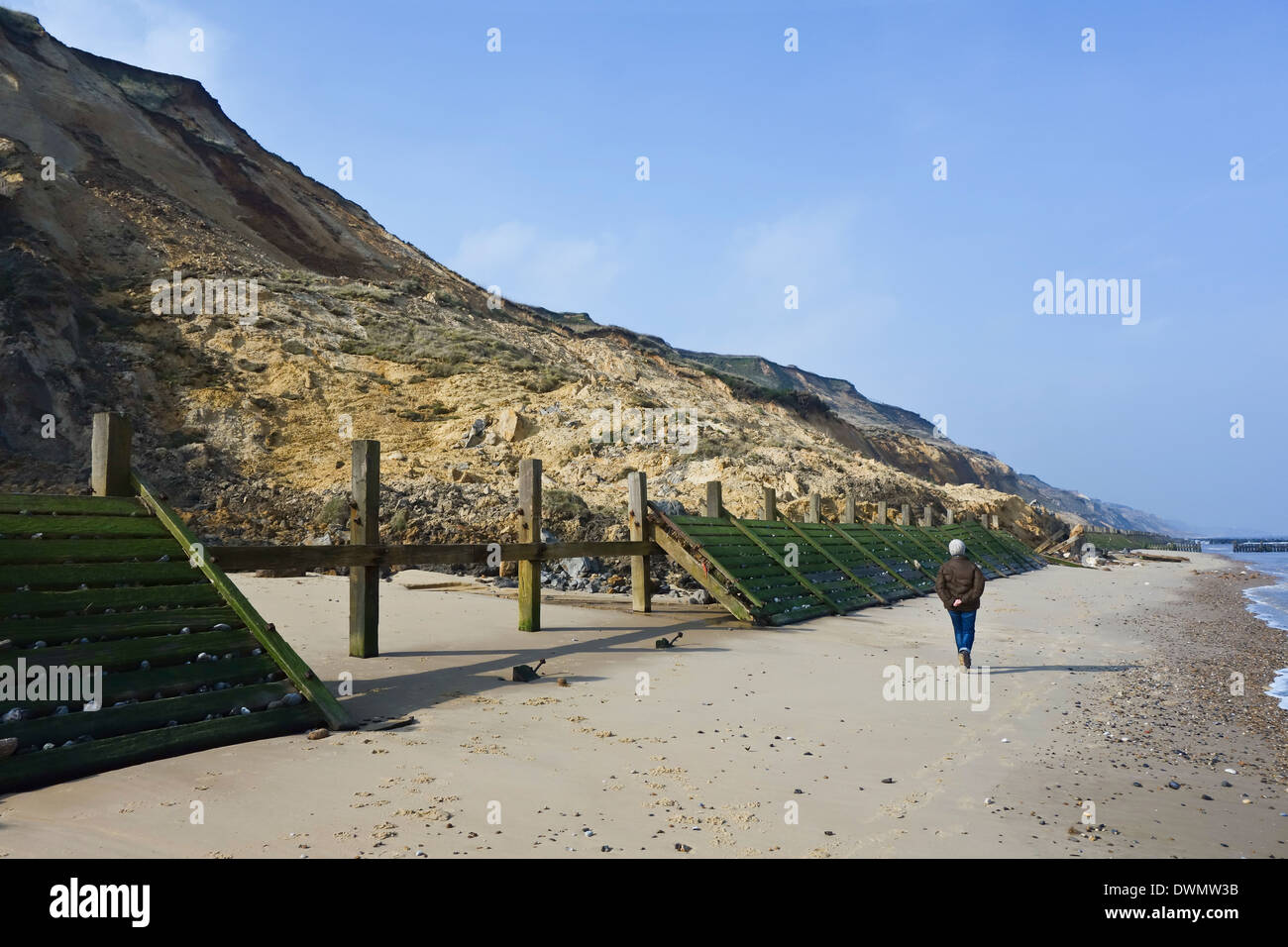 Landslide mud slide Mundesley costal erosion Norfolk mud cliffs breach ...