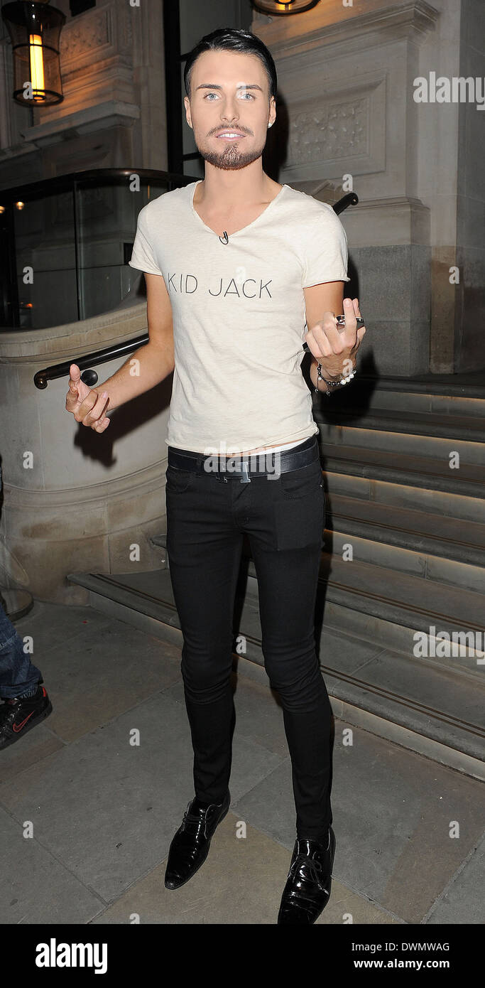 X Factor contestant Rylan Clark arriving back at his hotel. London ...
