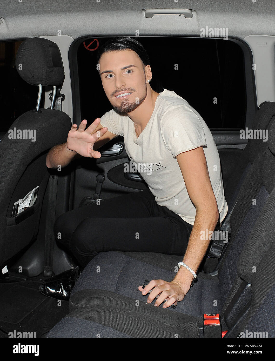 X Factor contestant Rylan Clark arriving back at his hotel. London ...