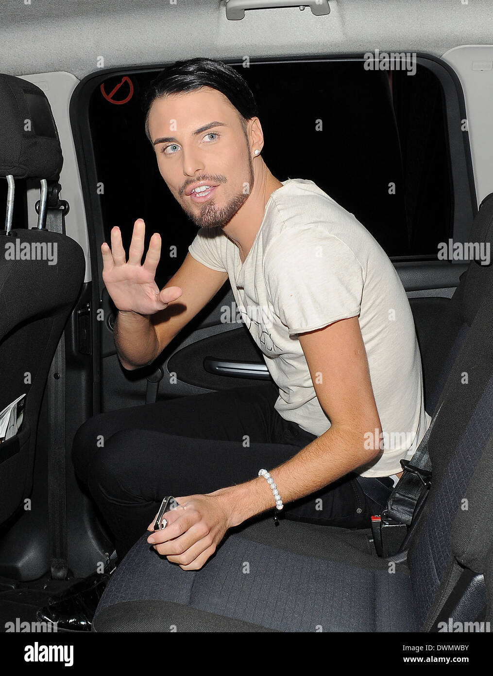 X Factor contestant Rylan Clark arriving back at his hotel. London ...