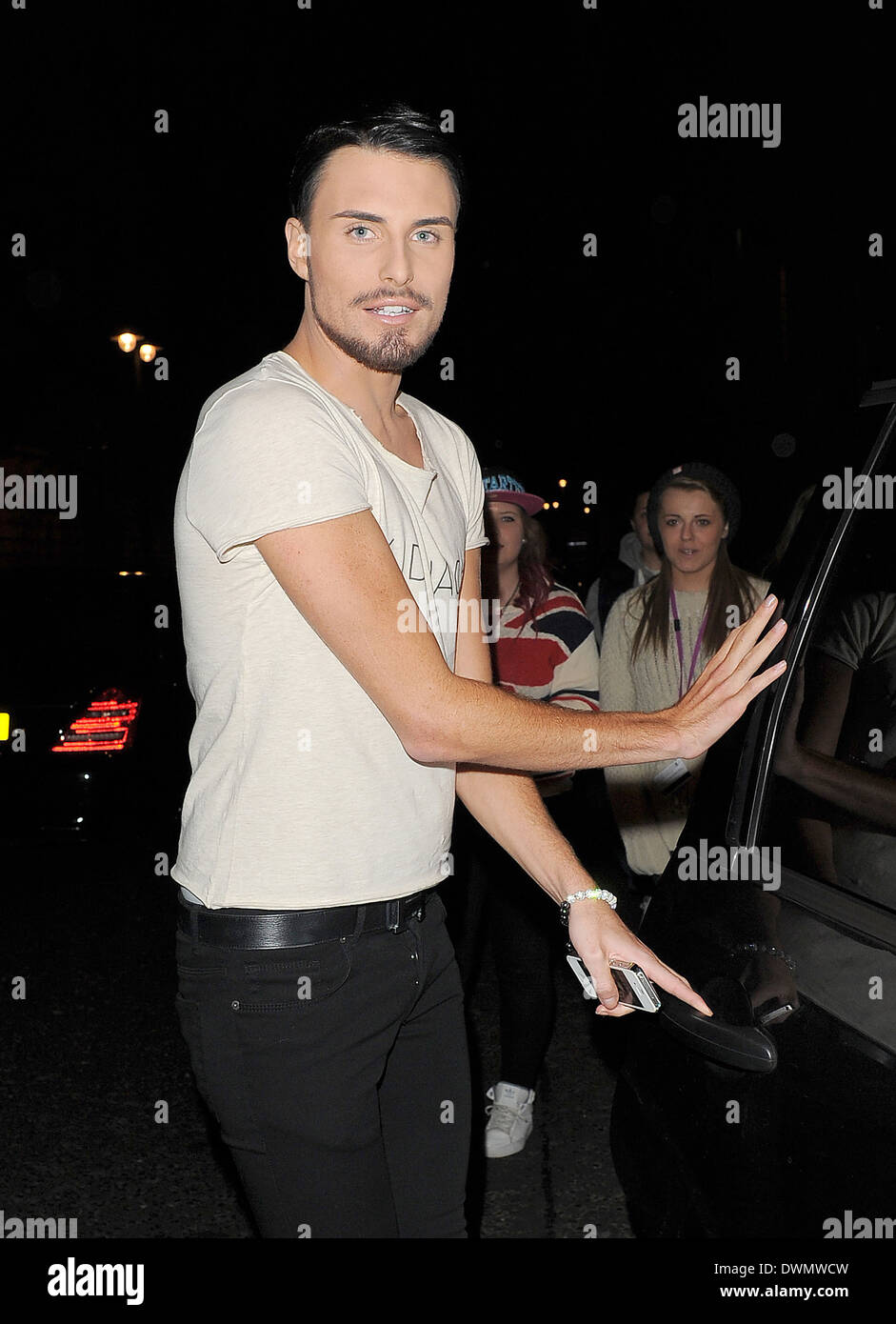 X Factor contestant Rylan Clark arriving back at his hotel. London ...
