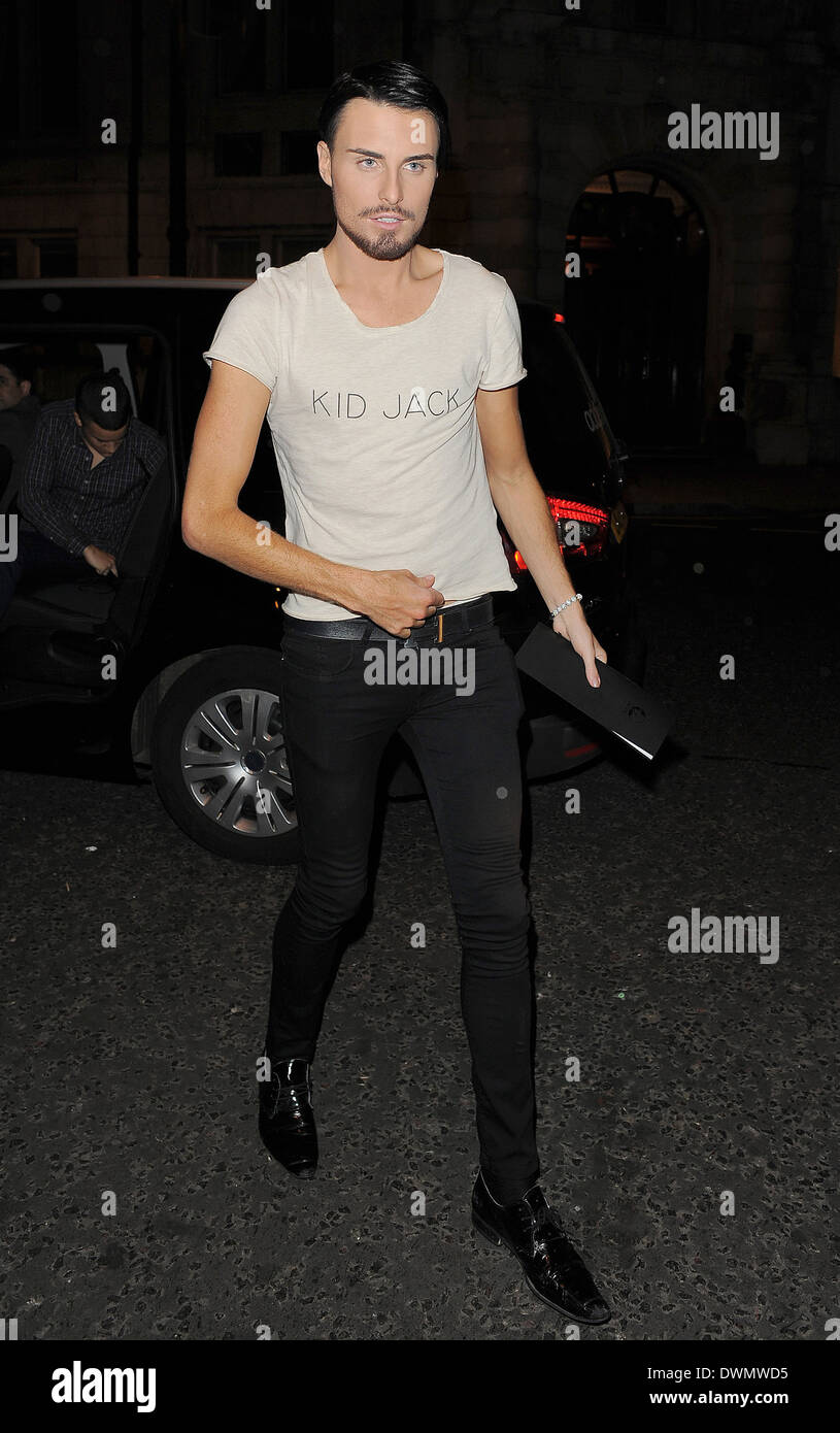 X Factor contestant Rylan Clark arriving back at his hotel. London ...