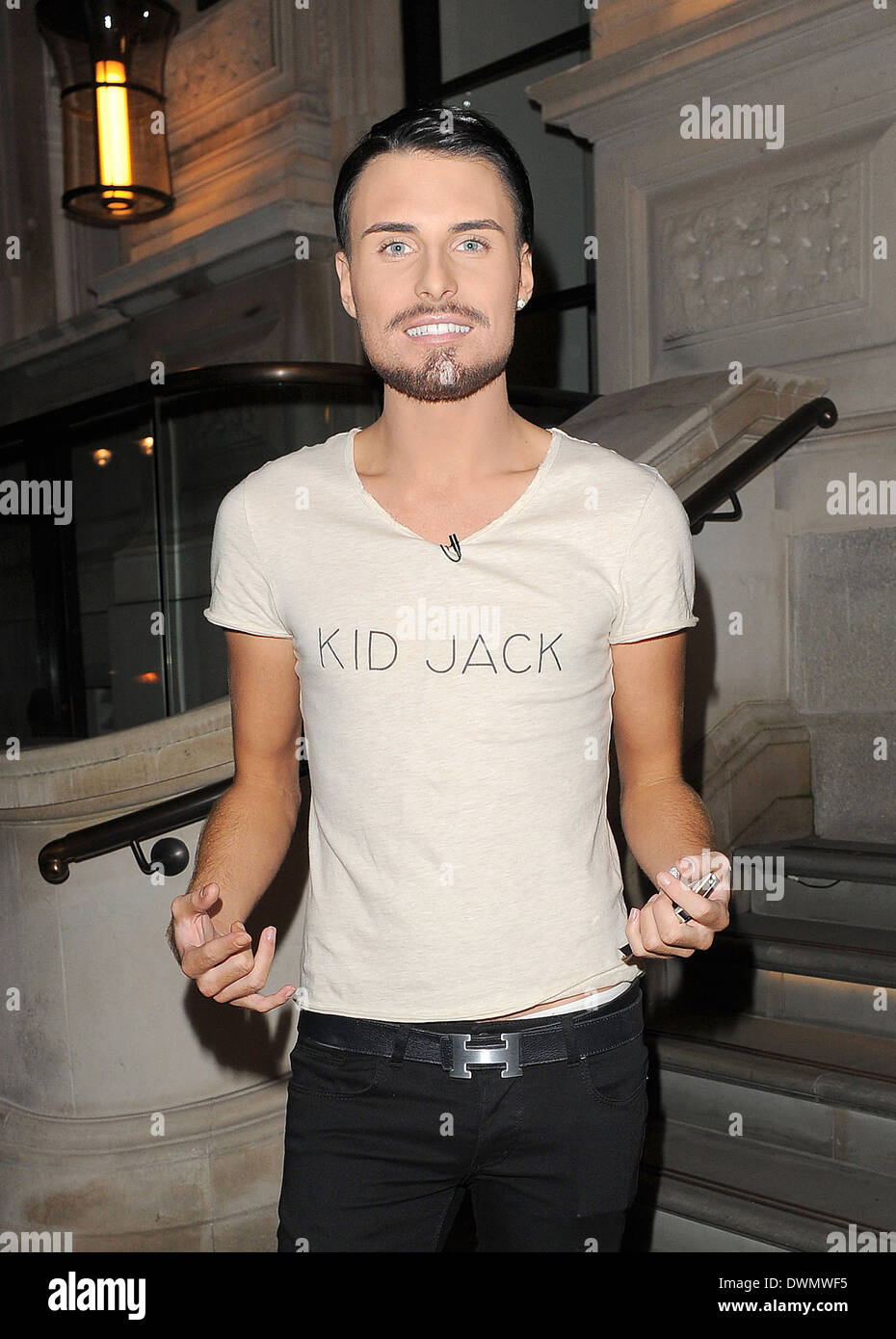 X Factor contestant Rylan Clark arriving back at his hotel. London ...