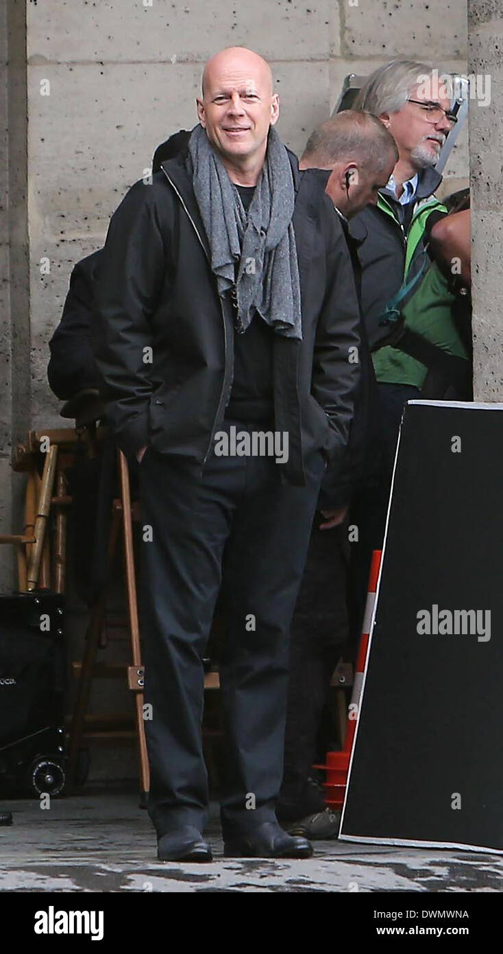 Bruce Willis on location for new movie "RED 2" directed by Dean Parisot ...