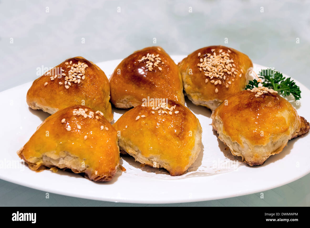Char Siu Sou Barbecue Pork Pastry Dim Sum Dish Closeup Stock Photo - Alamy