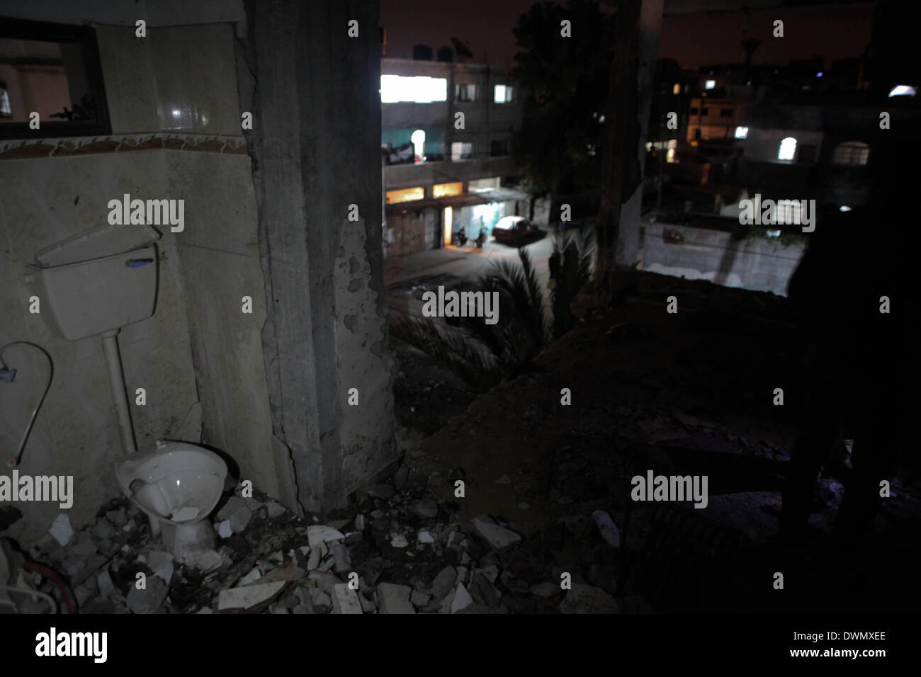 Gaza Strip, Palestinian Territories. 11th Mar, 2014. The scene of an ...