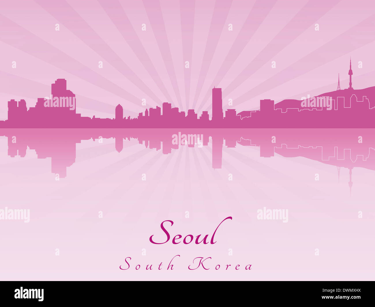 Seoul skyline in purple radiant Stock Photo - Alamy