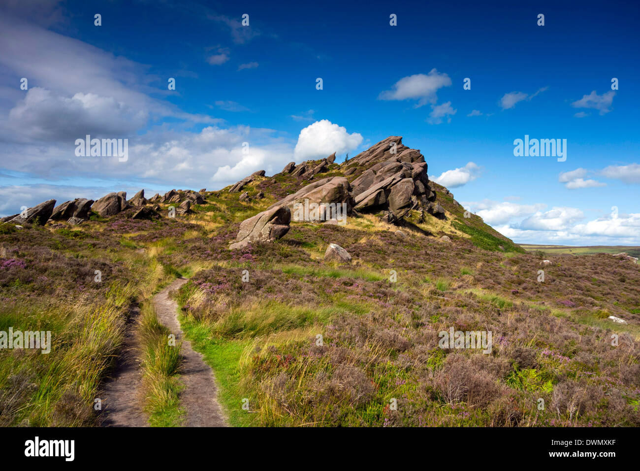 Gritstone cliffs, Ramshaw Rocks, Staffordshire, Peak District Stock ...