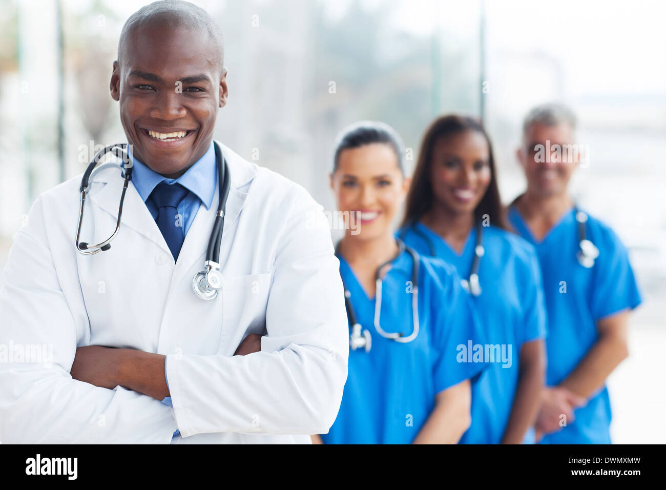 Attractive confident male african doctor hi-res stock photography and ...